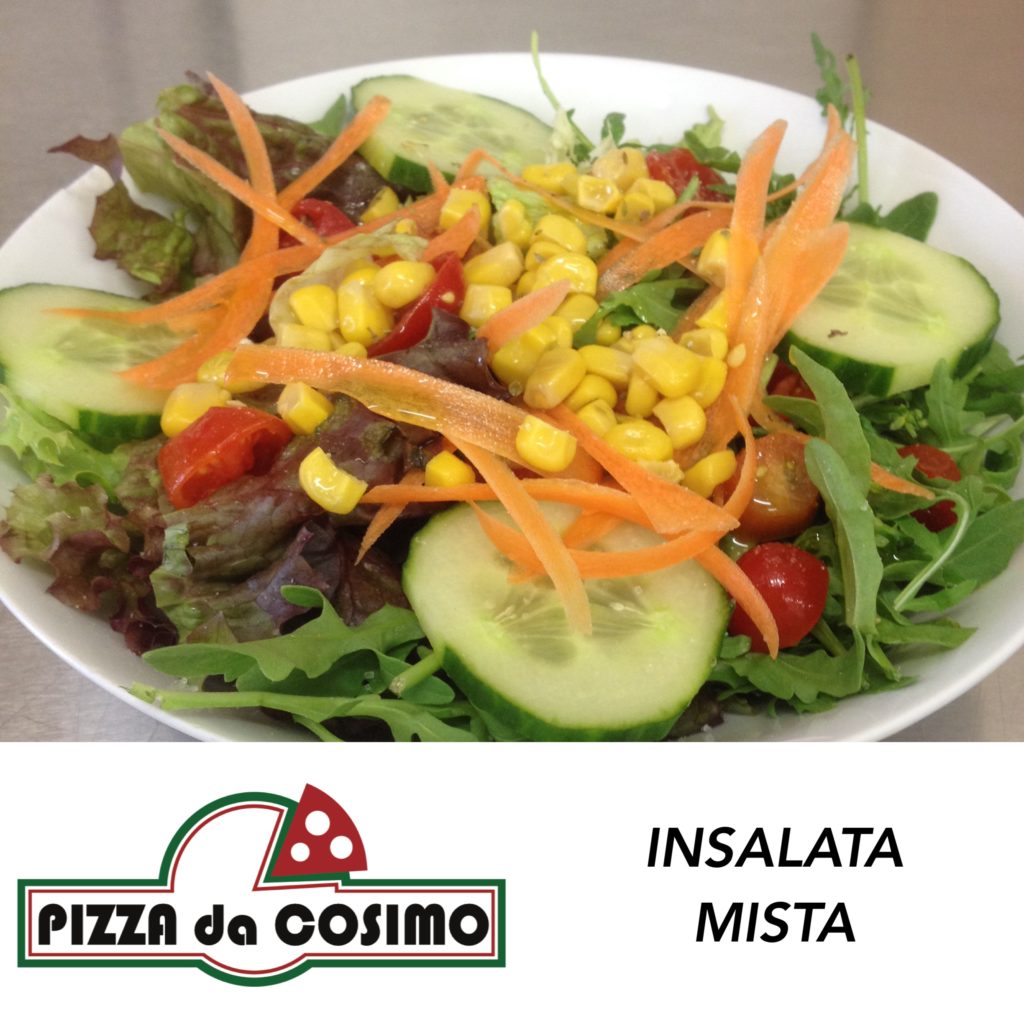 Insalata Mista mit Pizzabrötchen – Pizza Cosimo